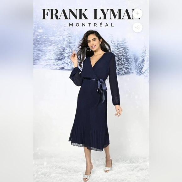 Frank Lyman Design | Dresses | Frank Lyman Midnight Pleated Crossover ...